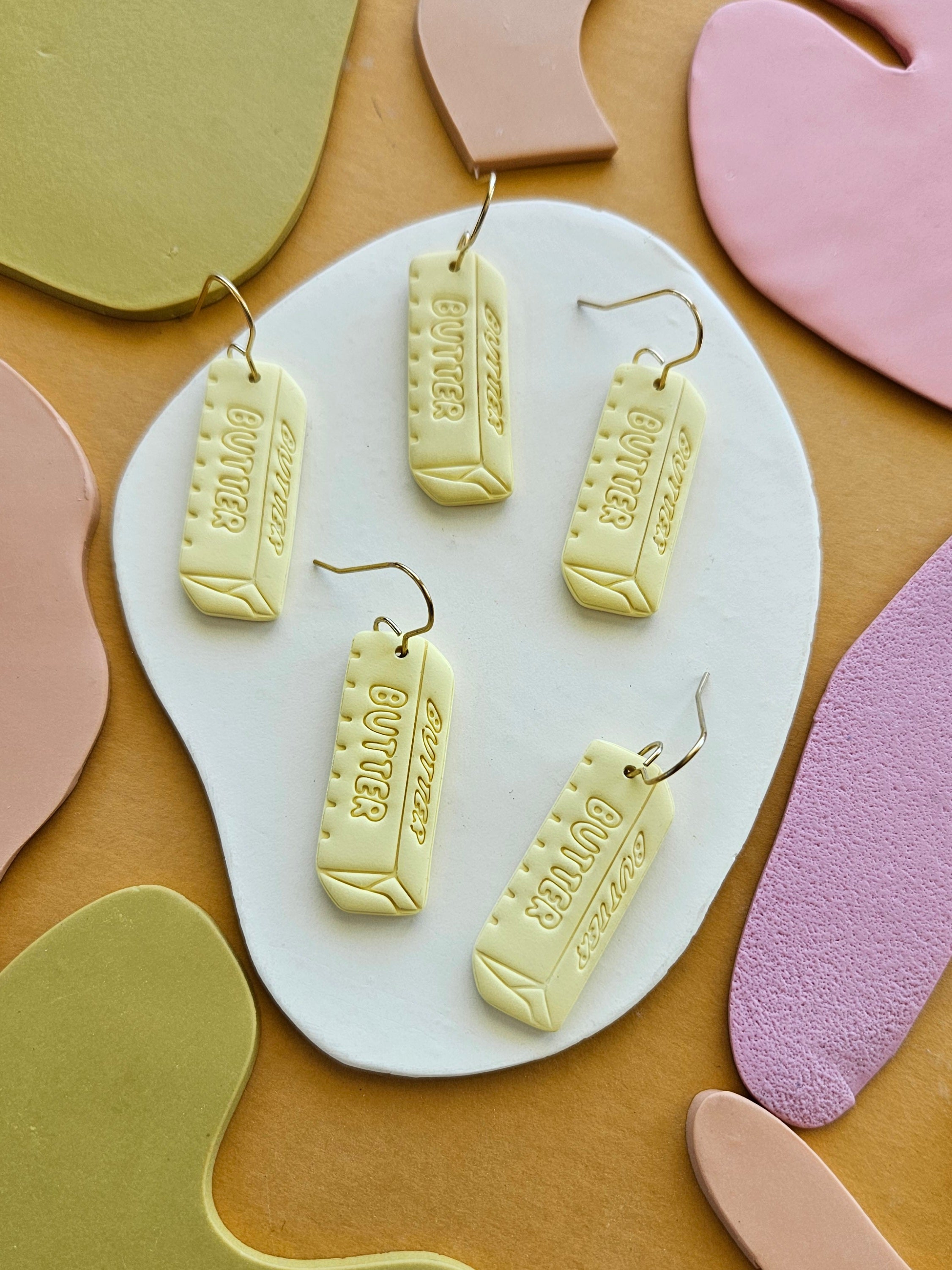 Butter Yellow Butter Charm Earrings – Made by Maeberry